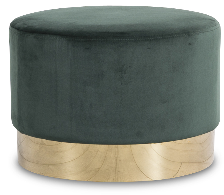 Poef Isabelle 50Ø cm - Groen (Fluwelen)/Messing - €139.99 - Zitpoefen ...