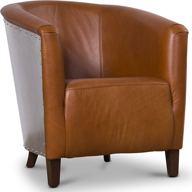 Tank club fauteuil - Vintage leer / Metaal - Leren fauteuils - Trendrum.nl